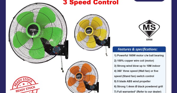 AMAN 18" 3 Speeds Commercial Wall Fan CWF-18